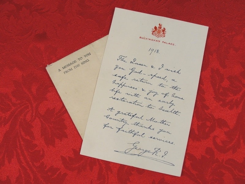 NICE WW1 GEORGE V KING OF ENGLAND AUTOGRAPH LETTER - Antiquefirearms