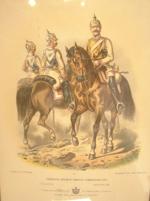 622 - NICE IMPERIAL GERMAN CUIRASSIER OFFICERS PRINT - Antiquefirearms