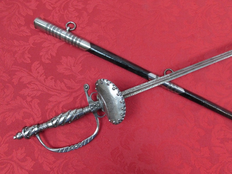 841 - NICE ENGLISH 19th CENTURY OFFICER COURT SWORD - Antiquefirearms